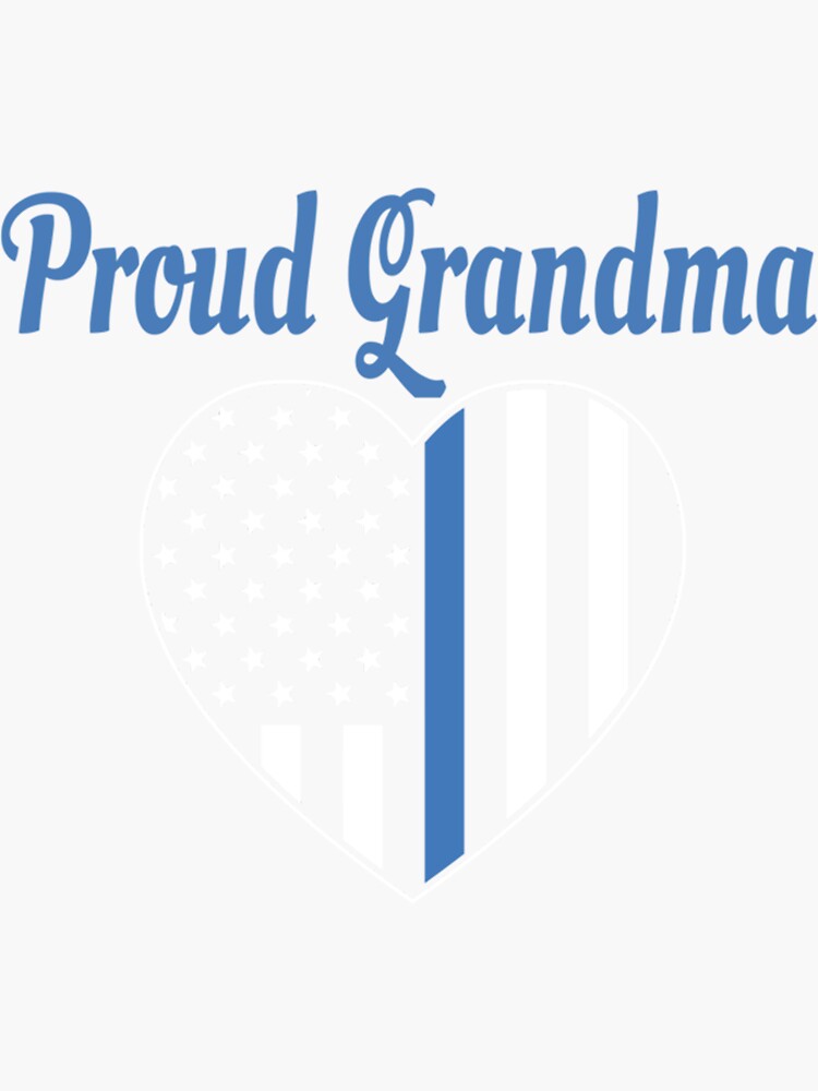 "Police Officer Grandma Gift - Proud Grandma Cute Heart Flag" Sticker ...