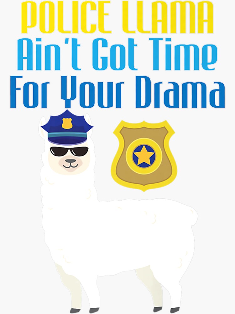 "Police Officer Llama Lover Graduation T-shirt Men Women" Sticker for ...