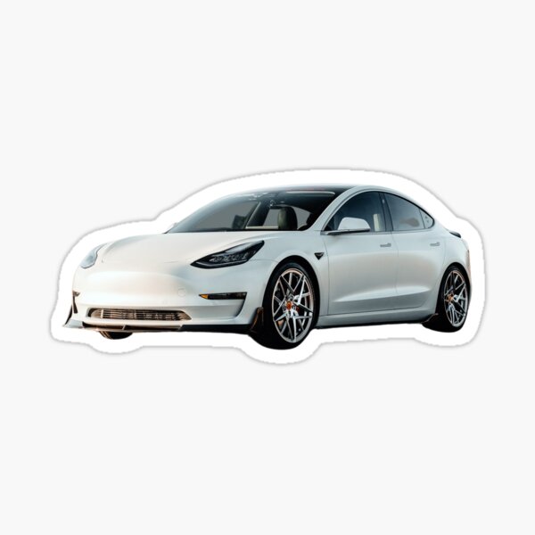 "Tesla Model X in white - Elon Musk" Sticker for Sale by NadjasClothing ...