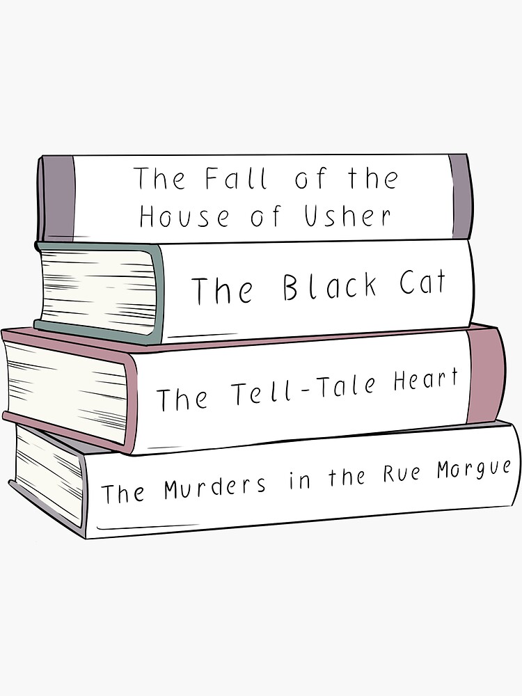 Edgar Allan Poe Most Popular Work Book Stack Sticker For Sale By edgar-allan-poe-most-popular-work-book-stack-sticker-for-sale-by