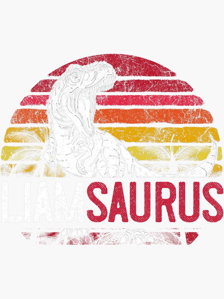 Pegatina «Liam Saurus Dinosaurio Rex personalizado Nombre Boys Gif» de ...