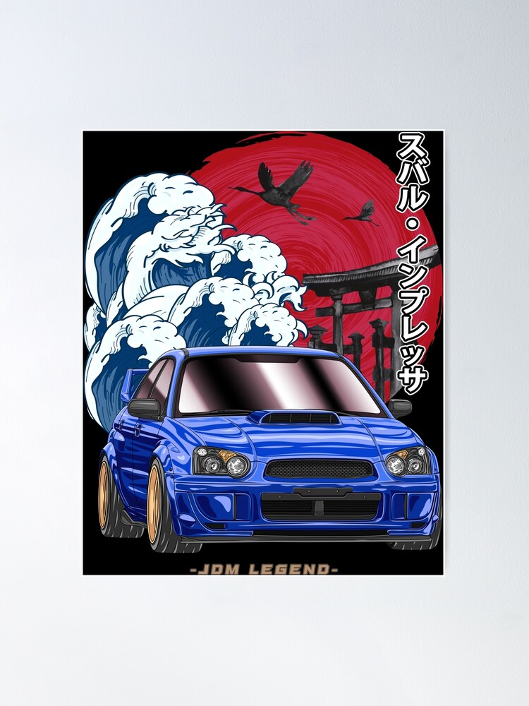 "The Great wave off Subie Impreza WRX STi" Poster for Sale by Navin Guyvit | Redbubble