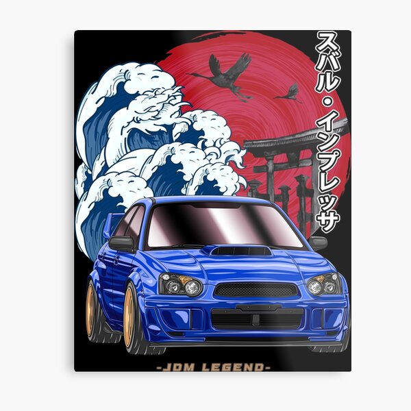 "The Great wave off Subie Impreza WRX STi" Metal Print for Sale by Navin Guyvit | Redbubble