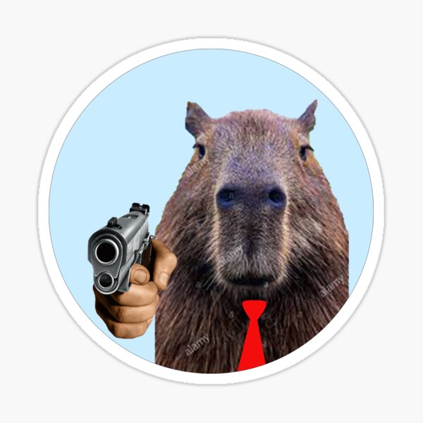 Pegatina for Sale con la obra «Blue Capybara Hitman Sticker OK, levanto ...