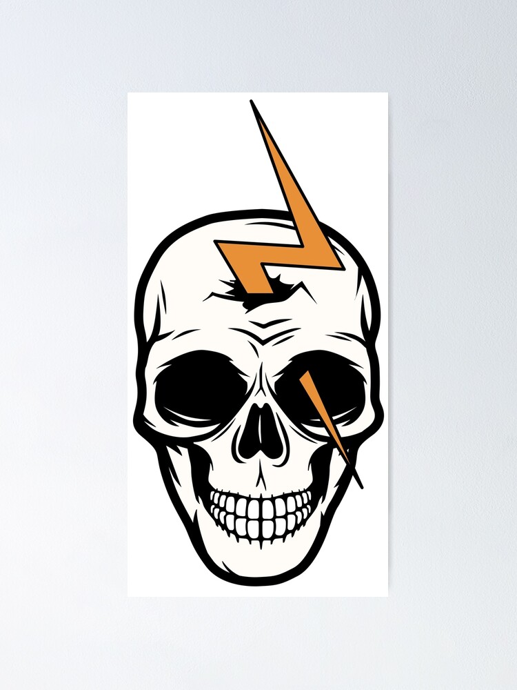 "Skeleton skull struck by lightning ACDC" Poster for Sale by Arth1nker ...