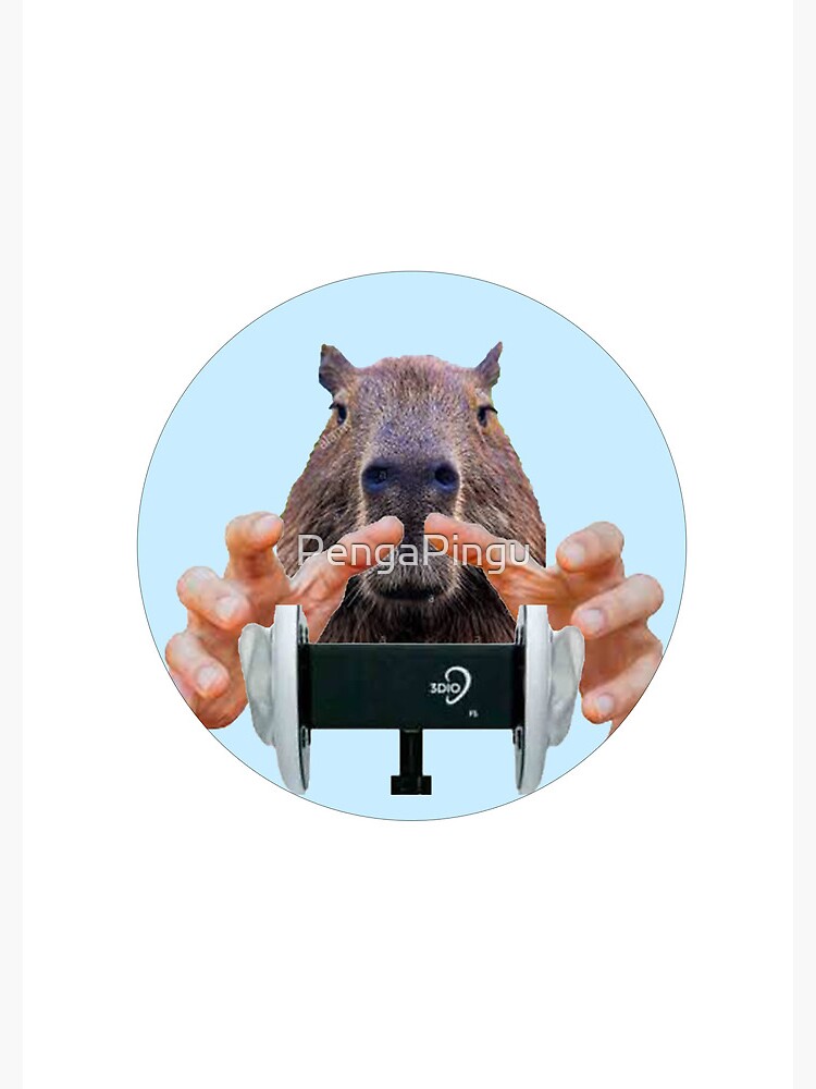 "Blue Capybara ASMR Sticker OK I pull up Funny Meme" Spiral Notebook ...