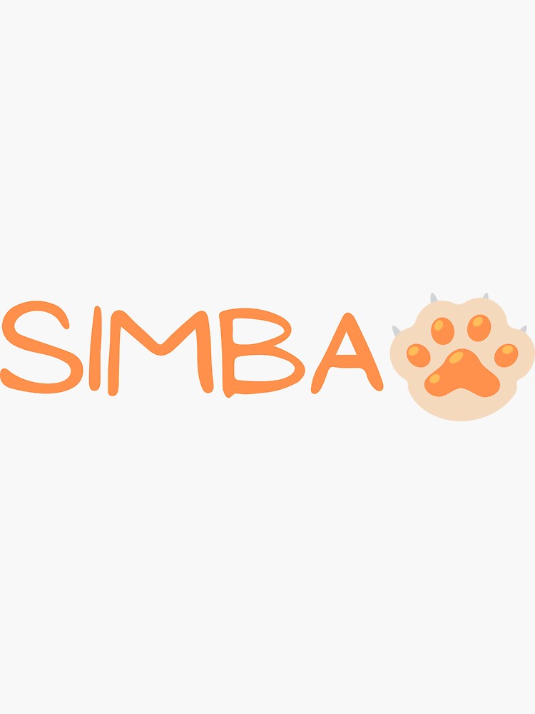"Simba - Cat Name" Sticker for Sale by Name-Bubble | Redbubble