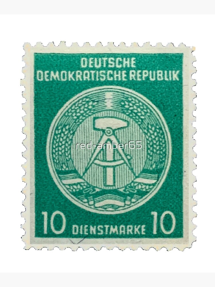 "Vintage East German Green Postage Stamp" Poster for Sale by red ...