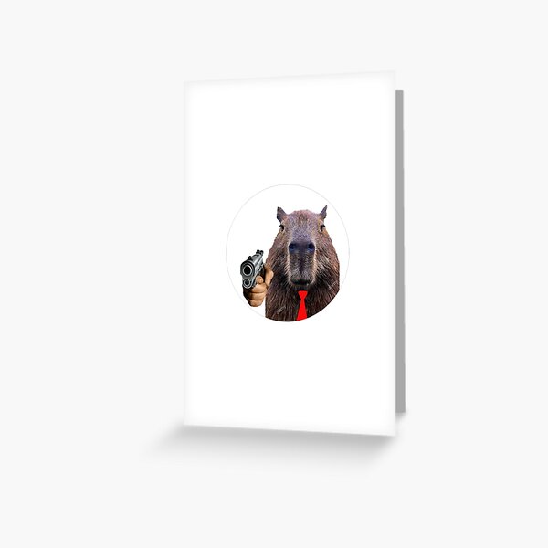"Capybara Fly Sticker OK I pull up Funny Meme" Greeting Card for Sale ...