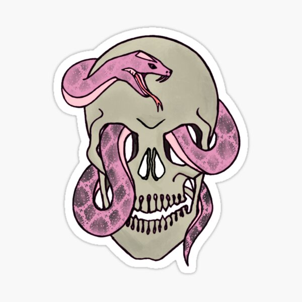 "Snake skull pink" Sticker for Sale by SaintsPlace | Redbubble