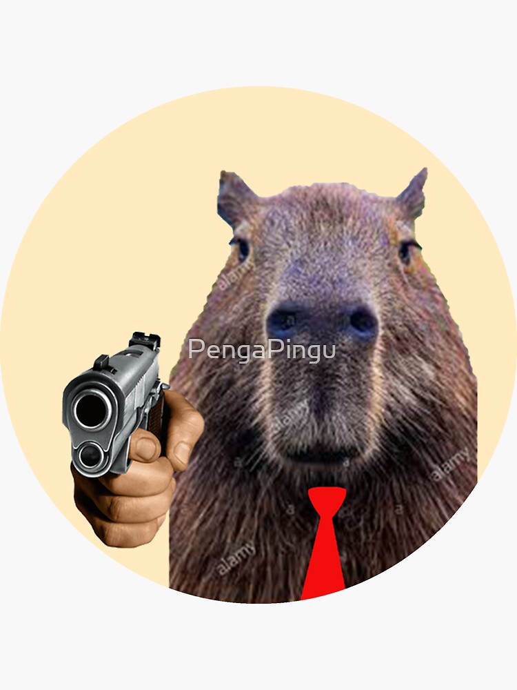 "Yellow Capybara Fly Sticker OK I pull up Funny Meme" Sticker for Sale ...