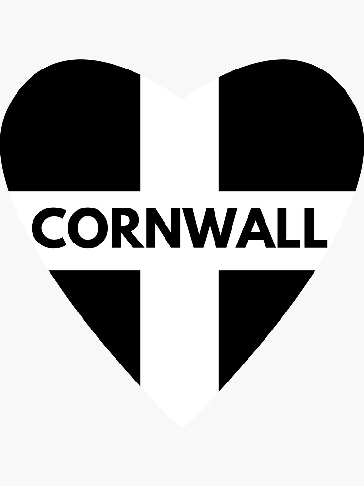 "Cornwall Heart Cornish flag" Sticker for Sale by CornishPanda | Redbubble