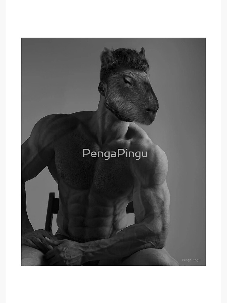 "Capybara OK I pull up Giga Chad Funny Meme Poster" Spiral Notebook for ...