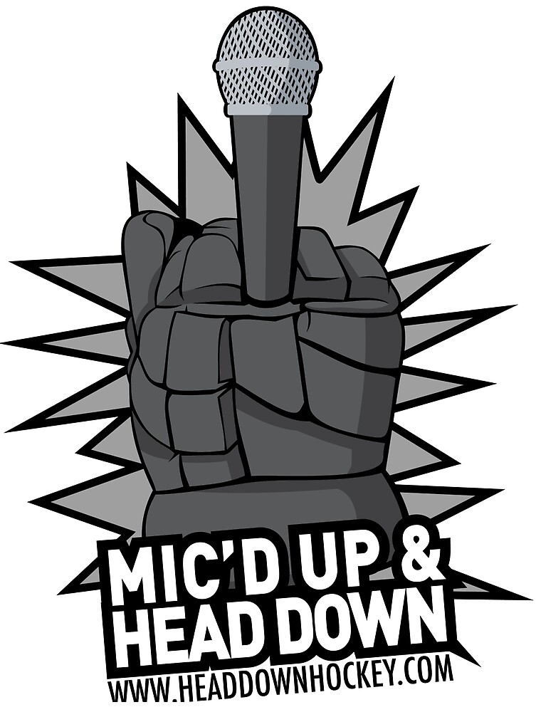 "Mic'd Up & Head Down - Hockey Glove Middle Finger Mic" by ...