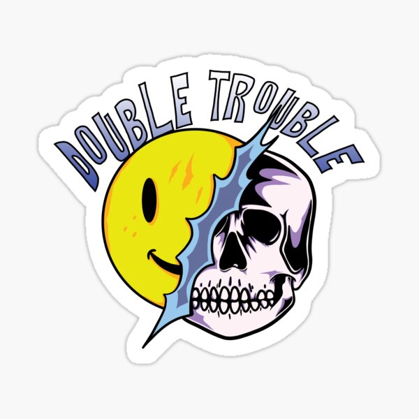 "Double Trouble" Sticker for Sale by Trampolinnn | Redbubble