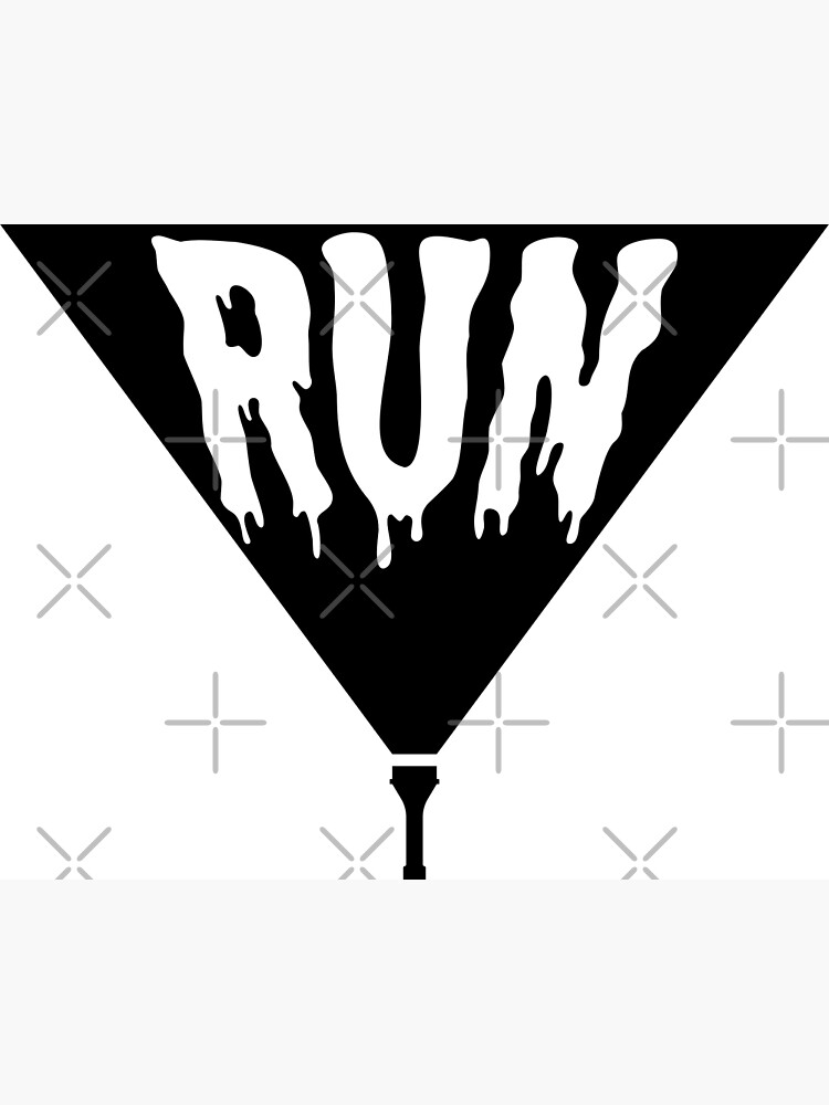 "Run! Scary Halloween quote. Bleeding font" Poster for Sale by ...