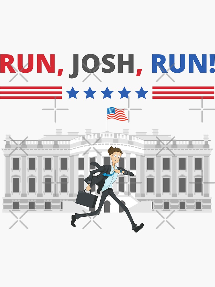 "Run Josh Hawley Run Usa Funny " Sticker for Sale by SalahDsgn | Redbubble