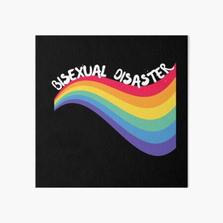 "Bisexual Disaster Curved Rainbow For Pride Month In Black" Art Board ...