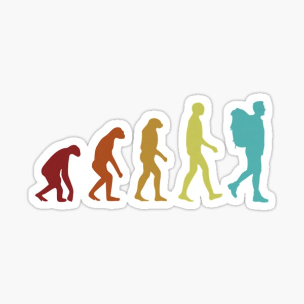 "Hiking Evolution Backpacking Outdoor Wander Hiker Hiking" Sticker for Sale by todd16 | Redbubble