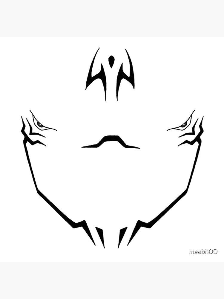 "Jujutsu Kaisen Sukuna Tattoo Face with Eyes" Art Print for Sale by ...