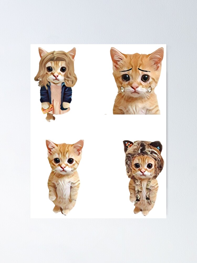 "El Gato Meme Sticker Pack | sad munchkin cat stickers" Poster for Sale ...
