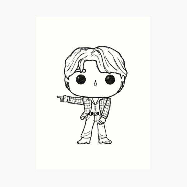 "BTS Jungkook Dynamite (outline)" Art Print for Sale by mymikrokosmos ...