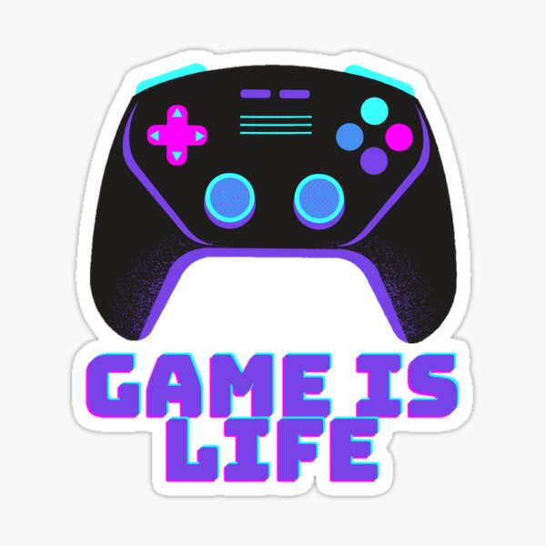 "game is life:digital design" Sticker for Sale by Thehelper | Redbubble