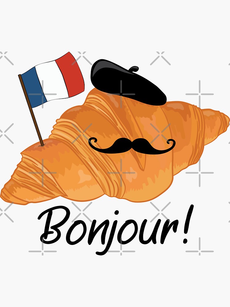 "Croissant - Funny French Food" Sticker for Sale by TheInkElephant ...