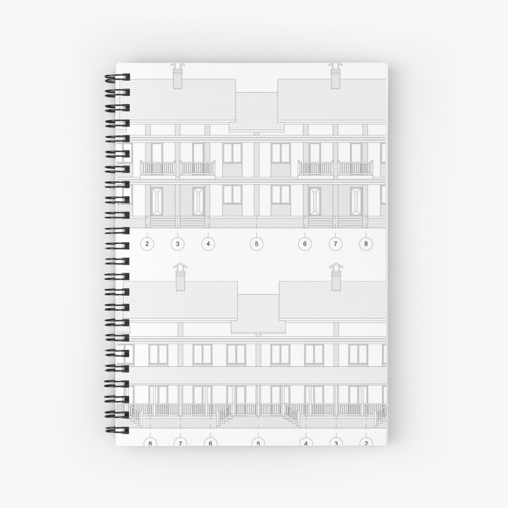 "Townhouse building detailed architectural technical drawing, vector ...
