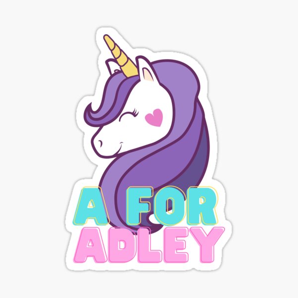 "A for adley " Sticker for Sale by shoppingvalley | Redbubble