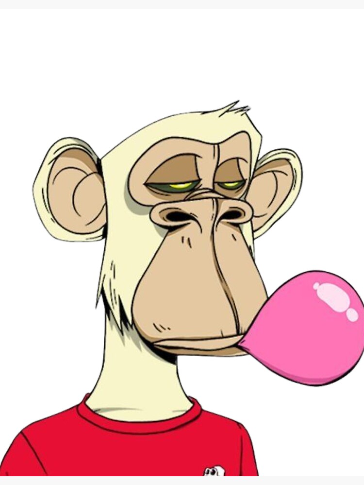 Bubble Gum Ape Sticker For Sale By Sabredesigns Redbubble
