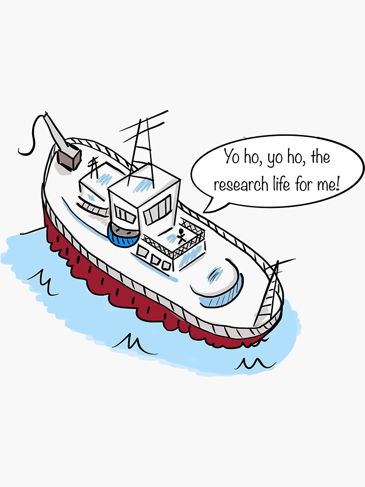 "Yo ho, yo ho, the research life for me." Sticker for Sale by blue ...