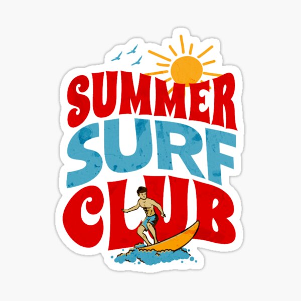 "Overnight Waves, The Summer Surf Club" Sticker for Sale by KofiFortune ...