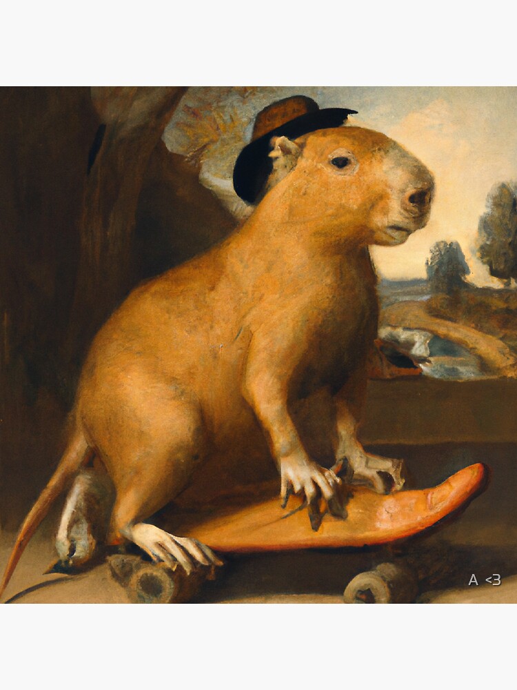 "Capybara on skateboard" Sticker for Sale by akxnksha04 | Redbubble