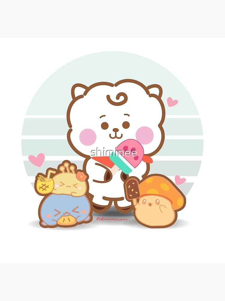 "Cute BTS BT21 Character RJ with maple mushroom | Gift for BTS ARMY ...