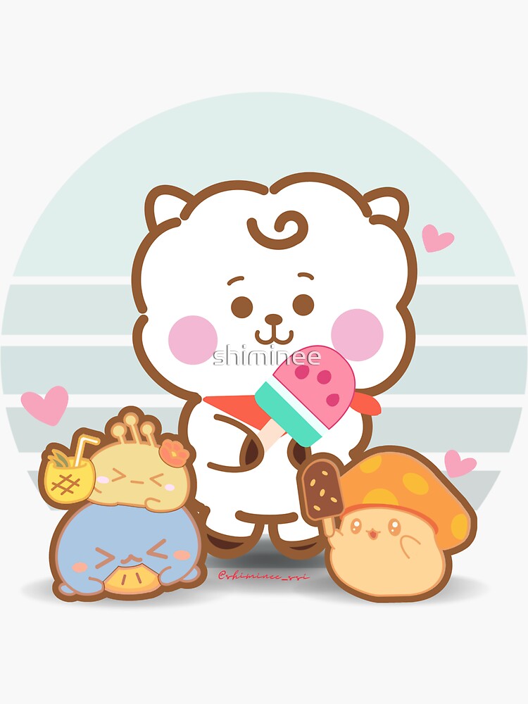 "Cute BTS BT21 Character RJ with maple mushroom | Gift for BTS ARMY ...