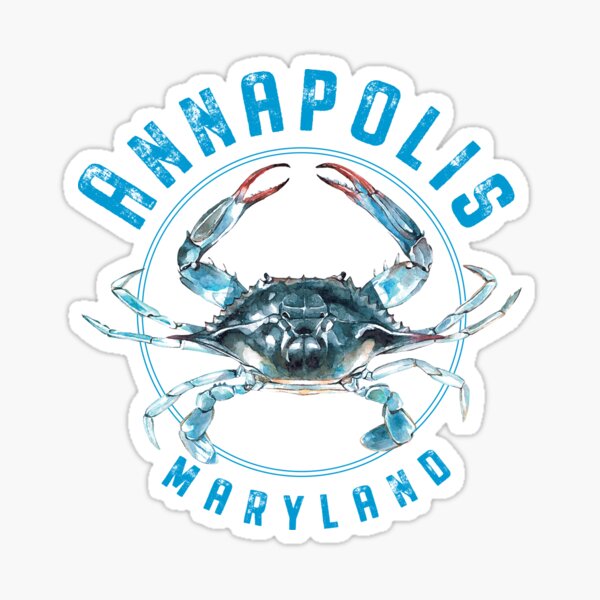 "Annapolis Maryland Blue Crab Design" Sticker for Sale by ...