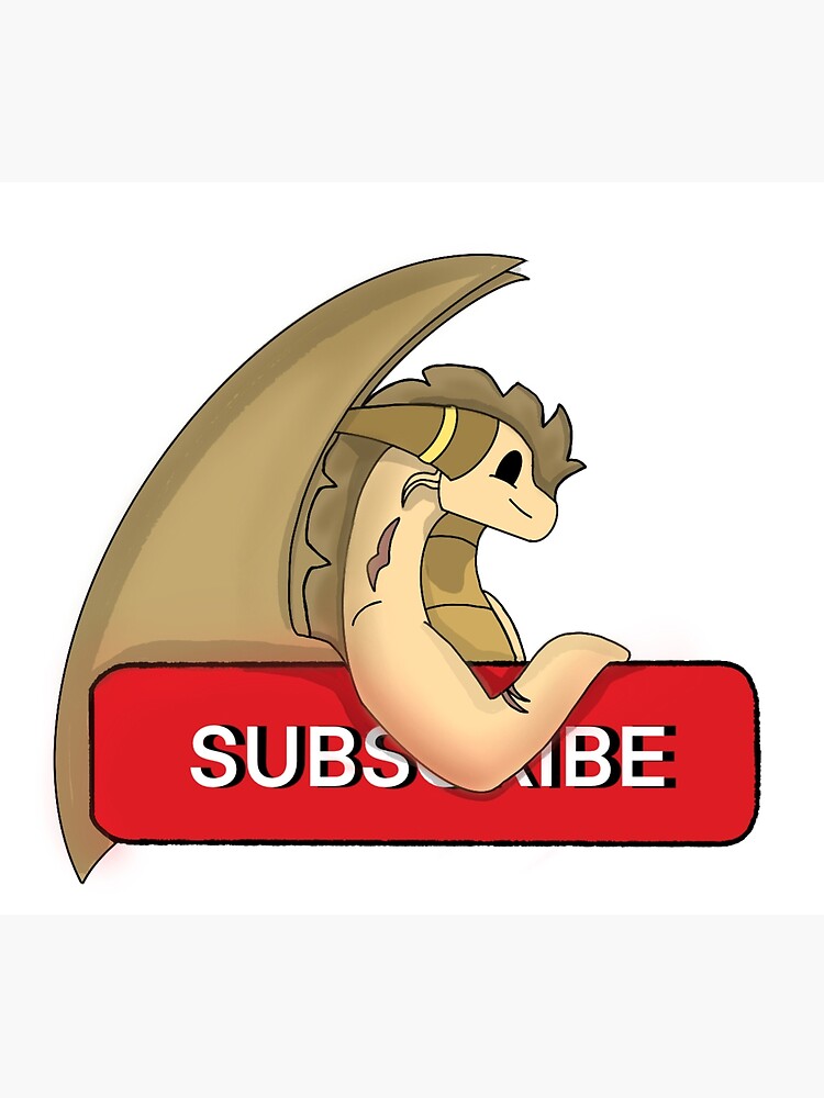 "Dragon on subscribe button" Poster for Sale by Terrybird10 | Redbubble