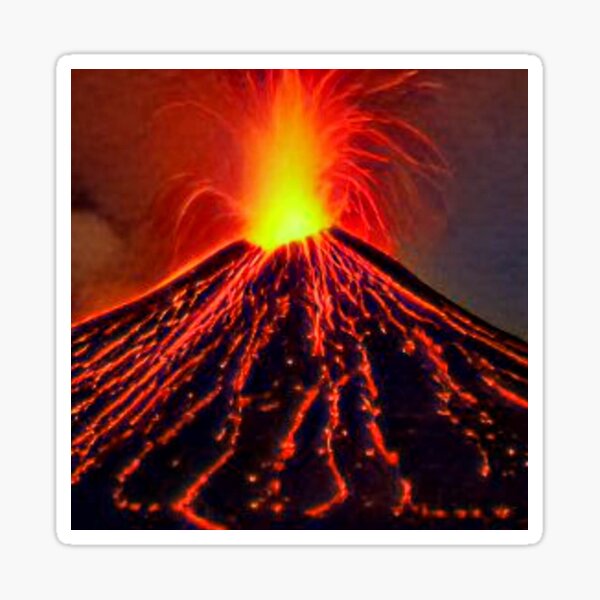 "Volcano and lava" Sticker for Sale by Fadikhoury | Redbubble