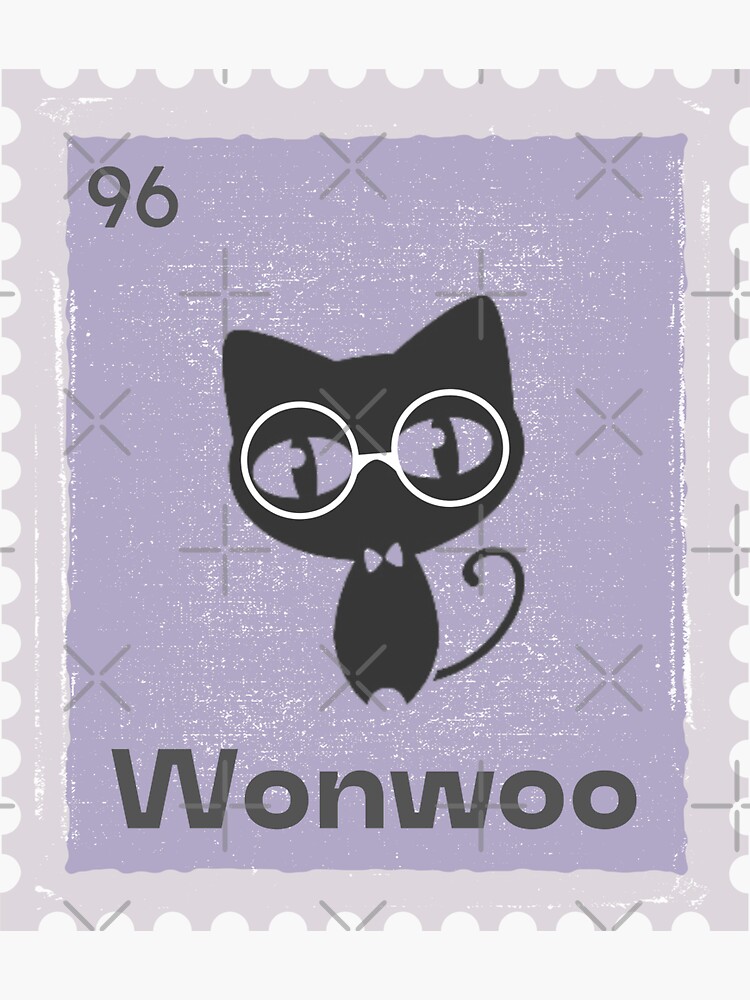 "Wonwoo Seventeen Stamp" Sticker for Sale by Strawberryne | Redbubble