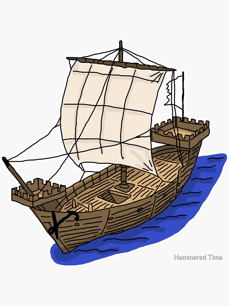 "Medieval Cog trade ship" Sticker for Sale by burntwolf27 | Redbubble