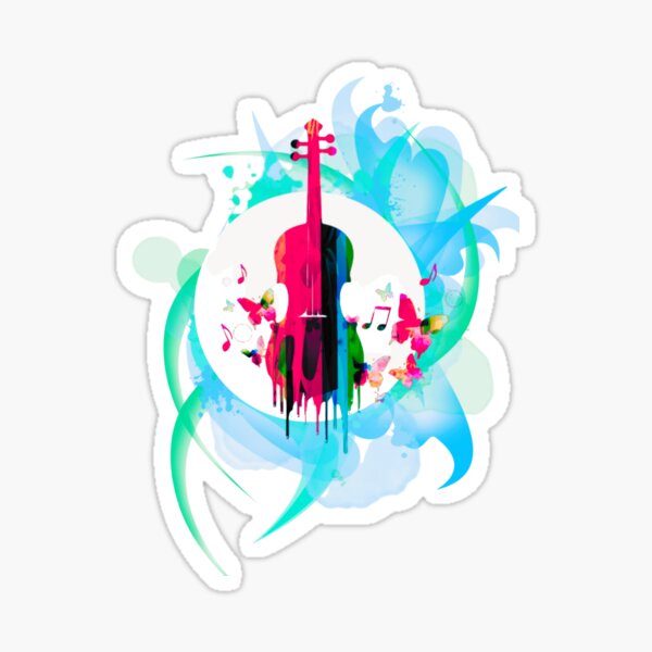 "Violin" Sticker for Sale by Bunea-design | Redbubble