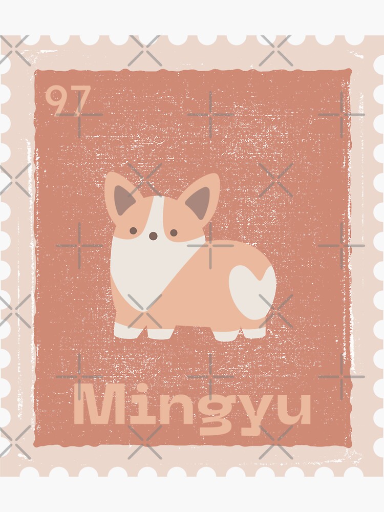 "Mingyu Seventeen Stamp" Sticker for Sale by Strawberryne | Redbubble