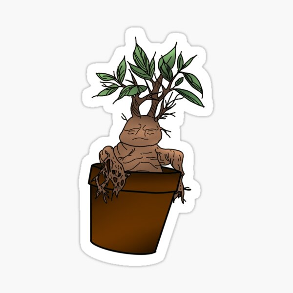 "Mandrake in pot" Sticker for Sale by Mariedesignsxx | Redbubble