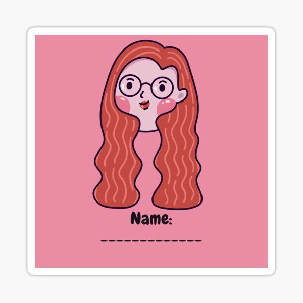 "Girl Face 8: Write Your Name" Sticker for Sale by stickersstill ...