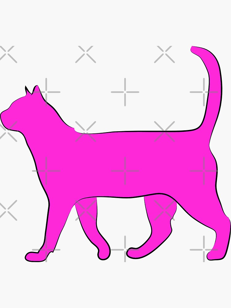 "Pink Cat" Sticker for Sale by gyurgiiv | Redbubble