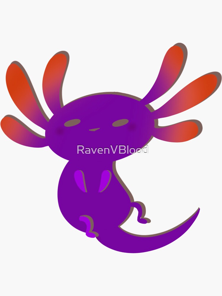 "Purple Axolotl " Sticker for Sale by RavenVBlood | Redbubble