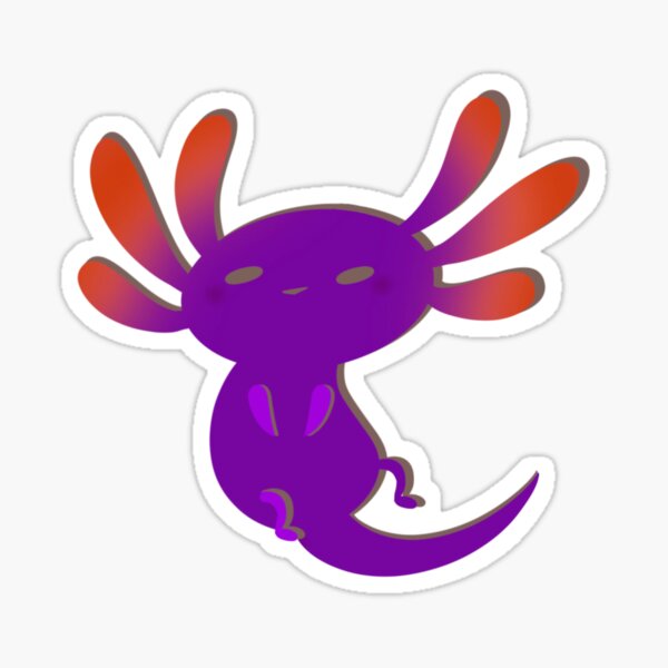 "Purple Axolotl " Sticker for Sale by RavenVBlood | Redbubble