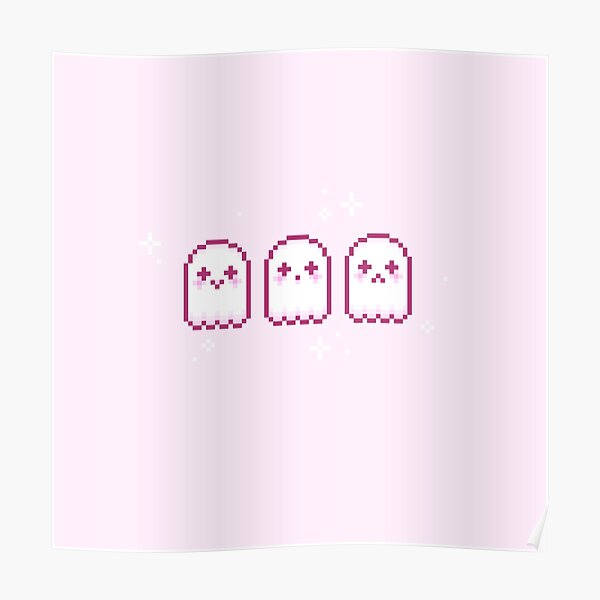 "pastel pixel ghosts ~ cute pixel art" Poster for Sale by milk-bun ...