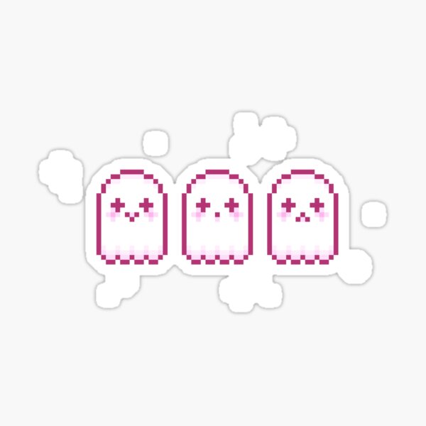"pastel pixel ghosts ~ cute pixel art" Sticker for Sale by milk-bun ...